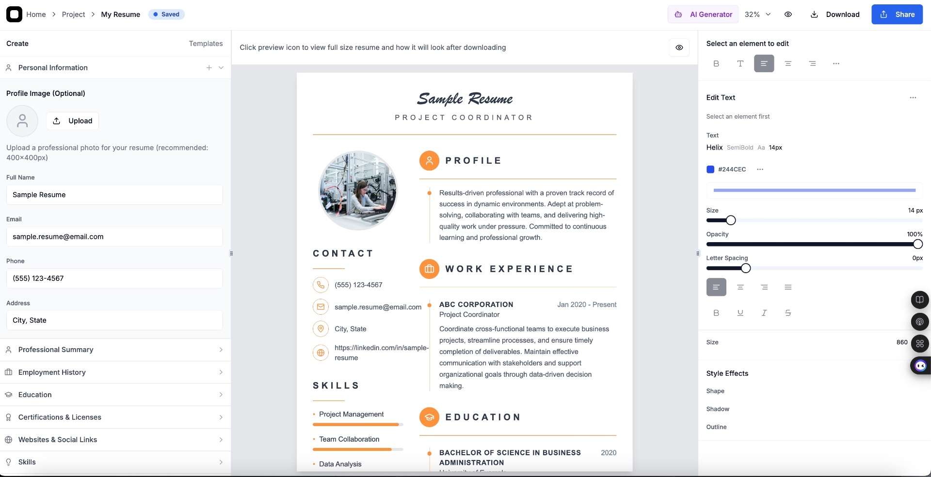 Resume Builder